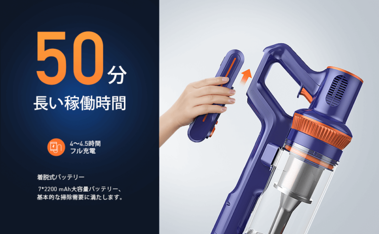 【口コミ評判】BuTure コードレス掃除機 ‎VC40は33000pa！バッテリー長持ち